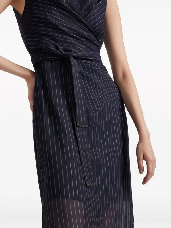 Brunello Cucinelli Pinstriped Midi Dress