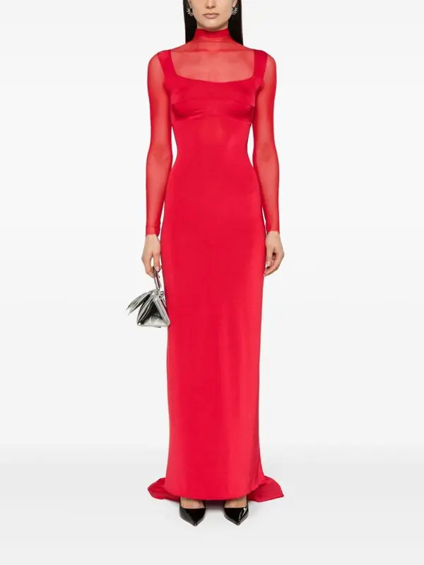 ATU BODY COUTURE Semi-sheer Gown - Red