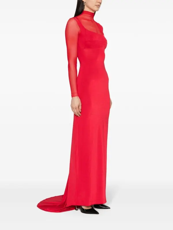 ATU BODY COUTURE Semi-sheer Gown - Red