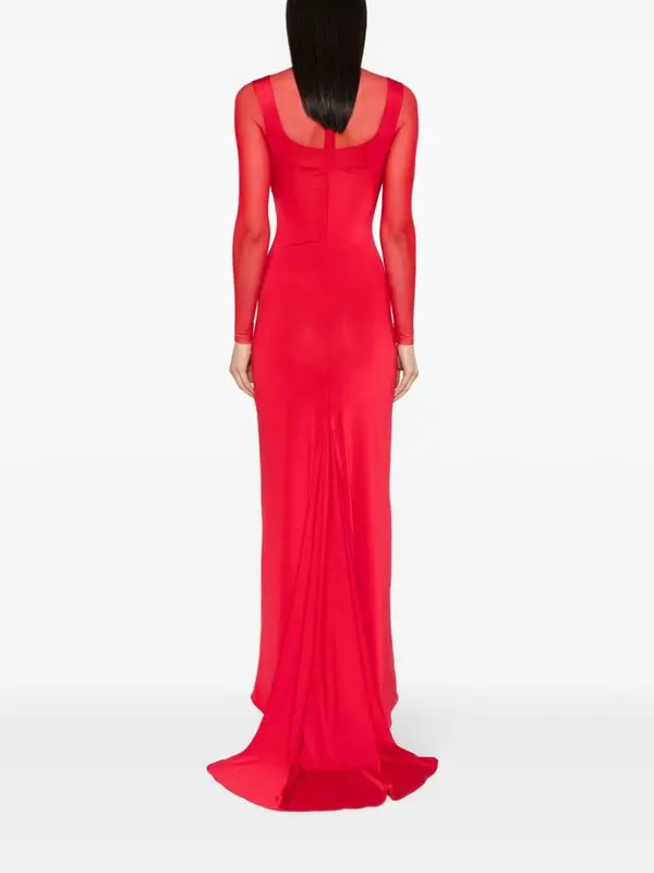 ATU BODY COUTURE Semi-sheer Gown - Red