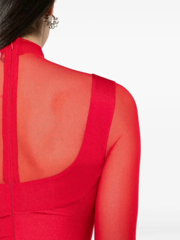 ATU BODY COUTURE Semi-sheer Gown - Red