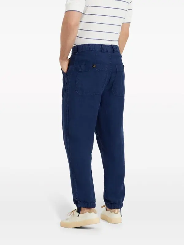 Brunello Cucinelli Dyed Linen Straight-leg Trousers - Blue