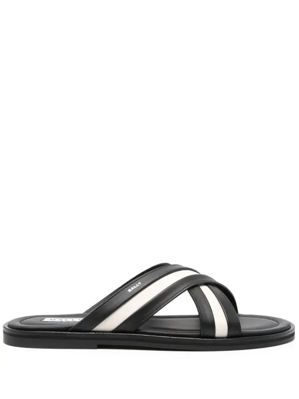 Bally Glide Leather Sandals - Black