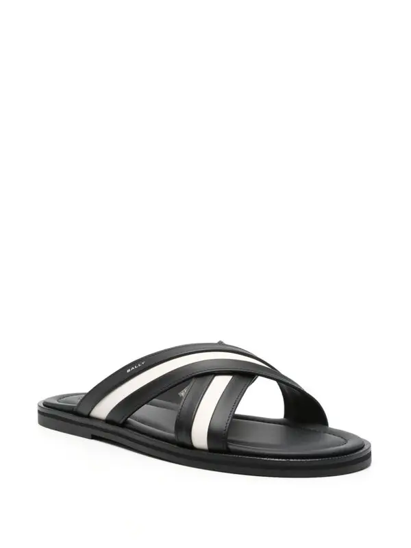 Bally Glide Leather Sandals - Black