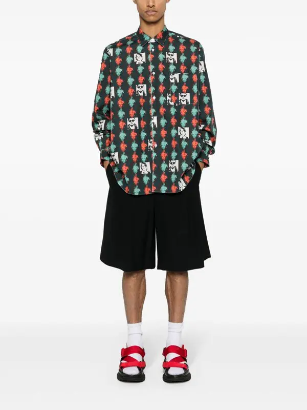 Comme Des Garçons Andy Warhol-print Cotton Shirt - Black