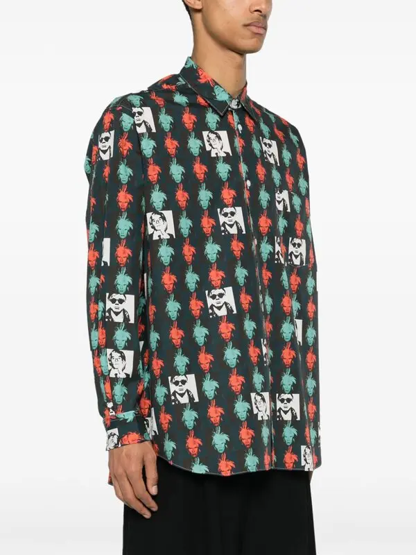Comme Des Garçons Andy Warhol-print Cotton Shirt - Black