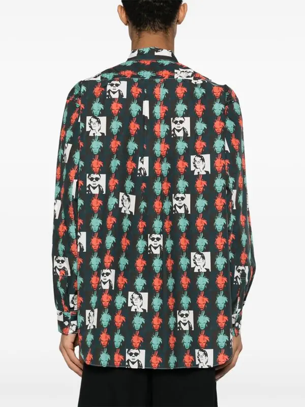 Comme Des Garçons Andy Warhol-print Cotton Shirt - Black