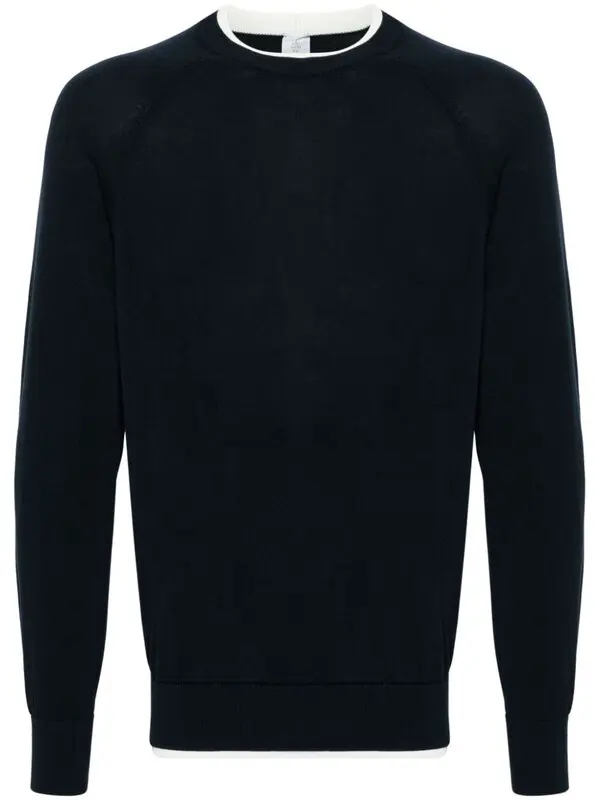 Eleventy Layered-trim Cotton Jumper