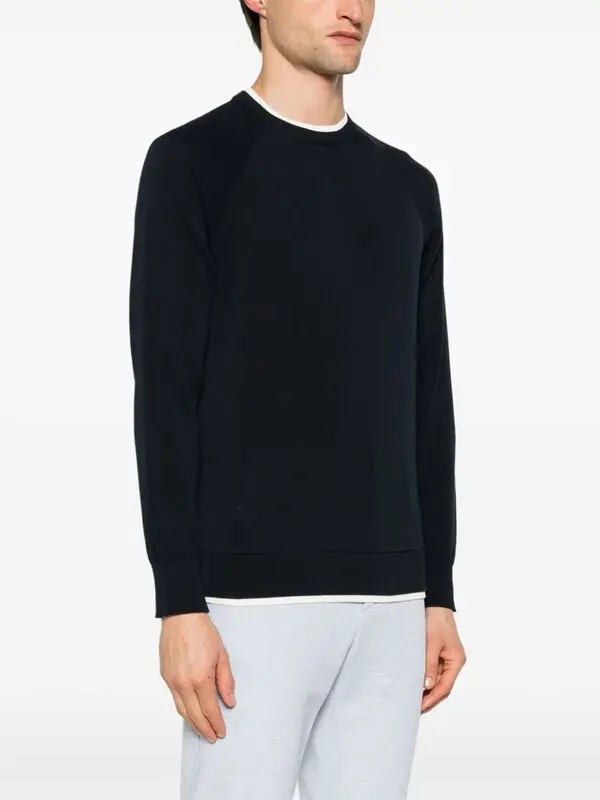 Eleventy Layered-trim Cotton Jumper