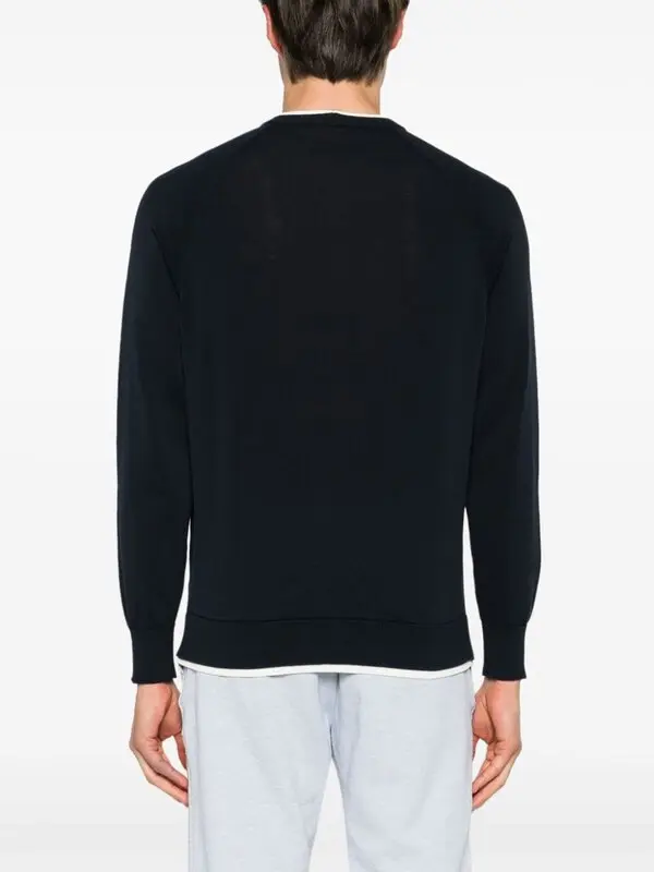 Eleventy Layered-trim Cotton Jumper