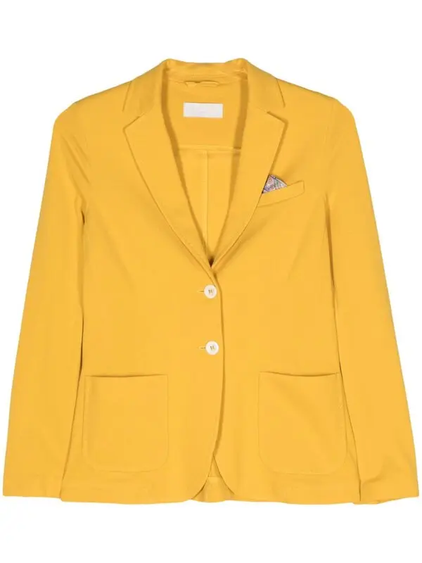 CIRCOLO 1901 Piqué Single-breasted Blazer - Yellow