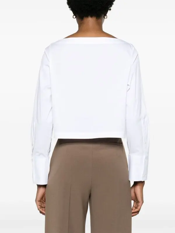Theory Boat-neck Poplin Blouse