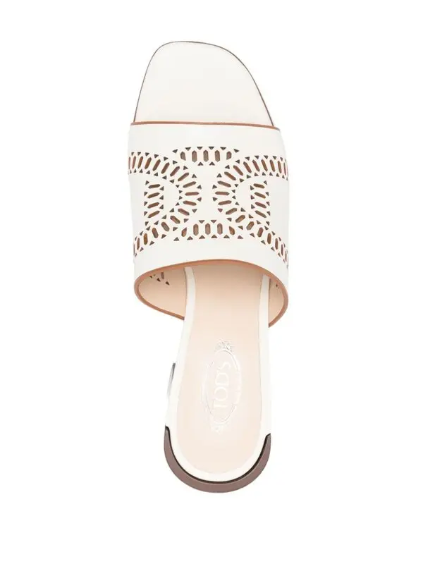 TOD'S Kate Leather Sandals - White
