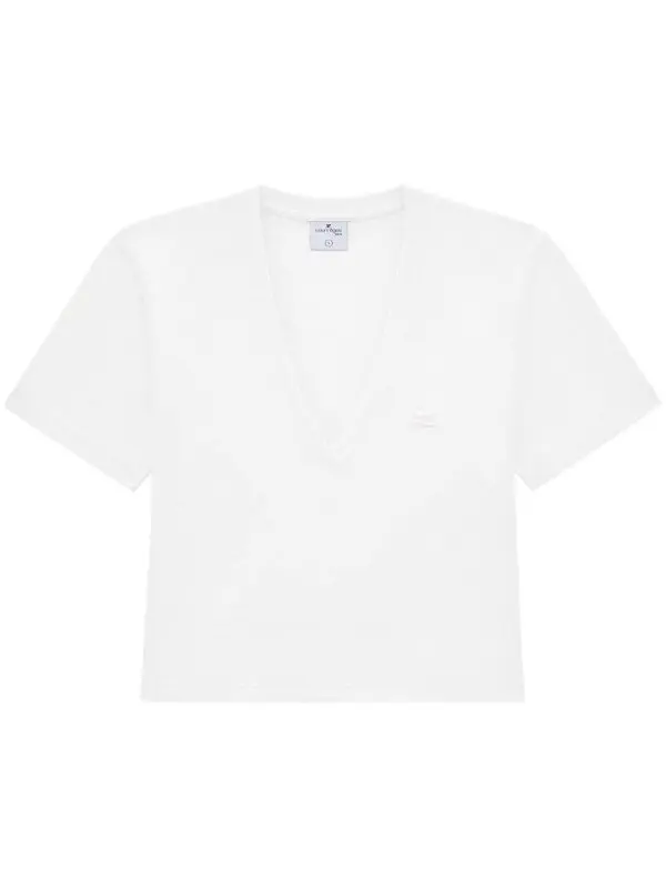 COURREGES Logo-appliqué T-shirt - White