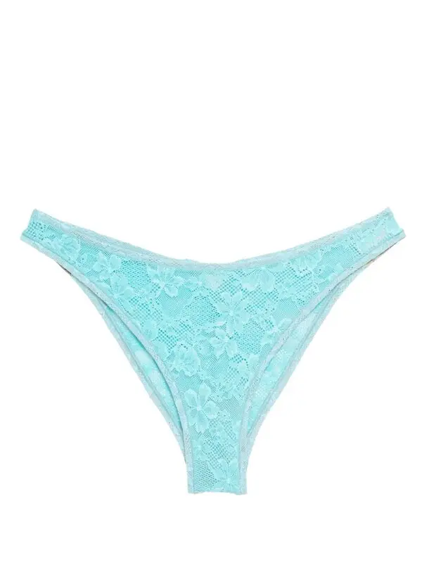 FLEUR DU MAL Le Stretch Lace Cheeky Briefs - Blue