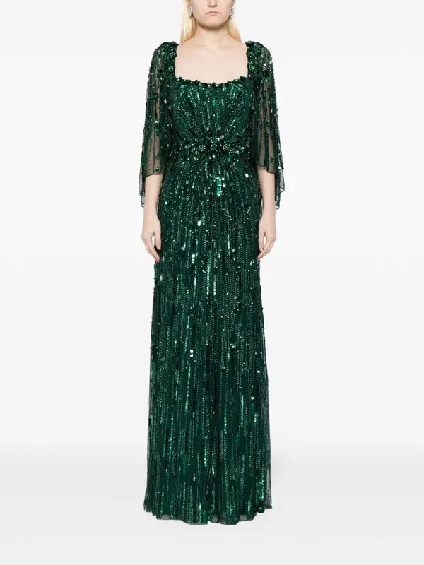 Jenny Packham Brightstar Sequin-embellished Gown - Green