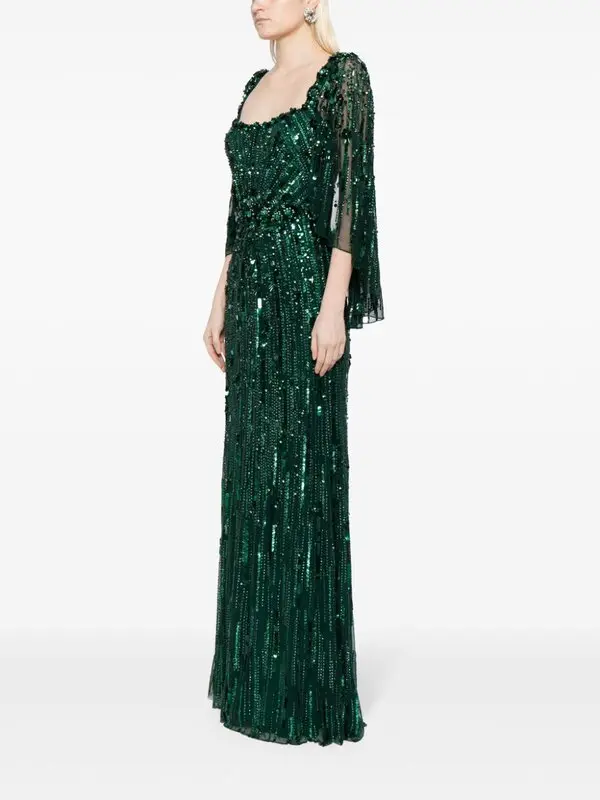 Jenny Packham Brightstar Sequin-embellished Gown - Green