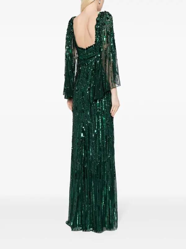Jenny Packham Brightstar Sequin-embellished Gown - Green