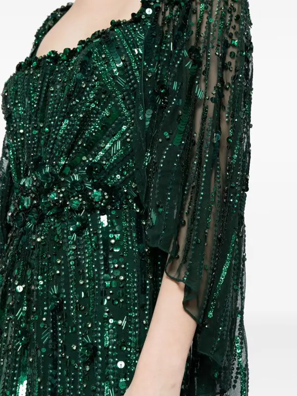 Jenny Packham Brightstar Sequin-embellished Gown - Green