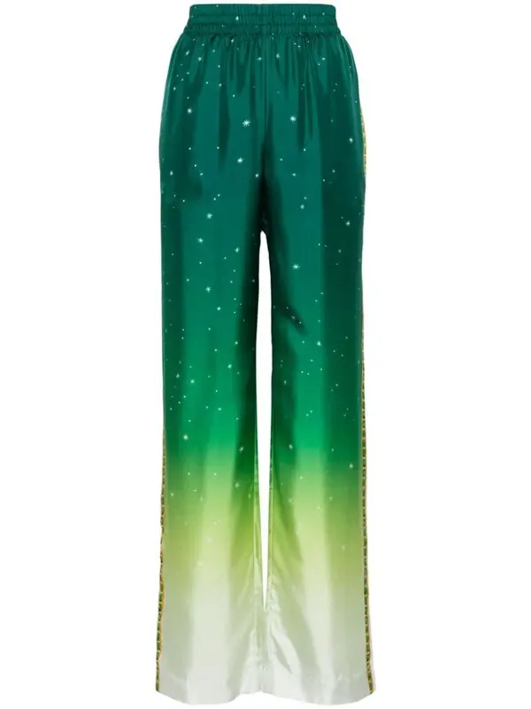 Casablanca Joyaux D'afrique Silk Trousers - Green