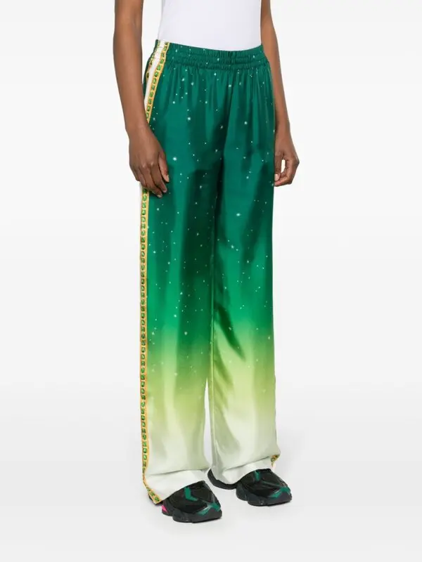 Casablanca Joyaux D'afrique Silk Trousers - Green