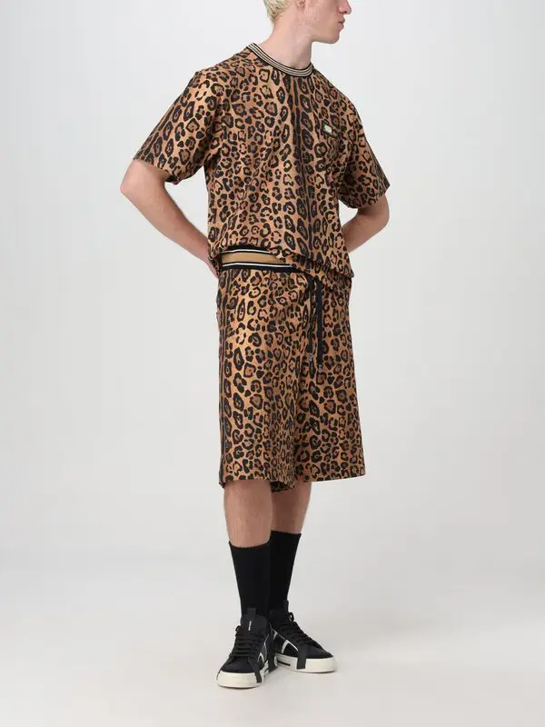 Dolce & Gabbana Animalier Print Cotton T-shirt With Contrast Trims