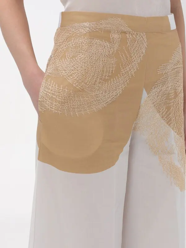 Liviana Conti Embroidered Wide-leg Trousers