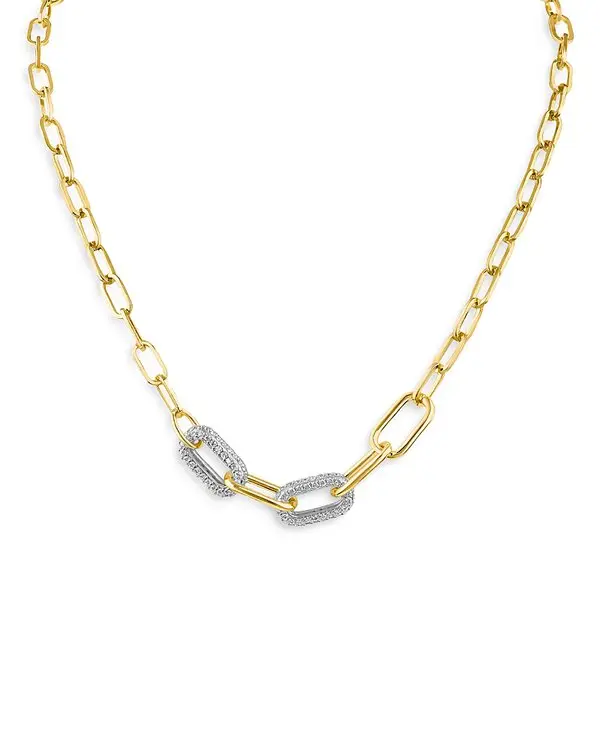 KENNETH JAY LANE Pave Chain Necklace - Gold/silver