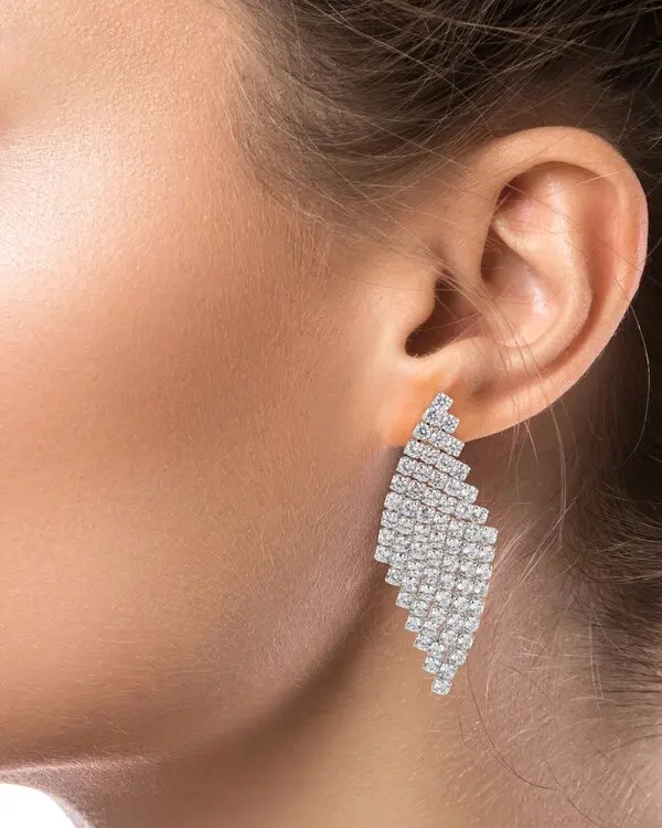 KENNETH JAY LANE Cz Mesh Statement Earrings