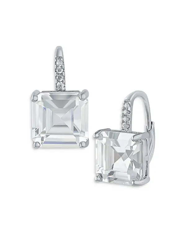 KENNETH JAY LANE Cz Asscher Drop Earrings - Silver