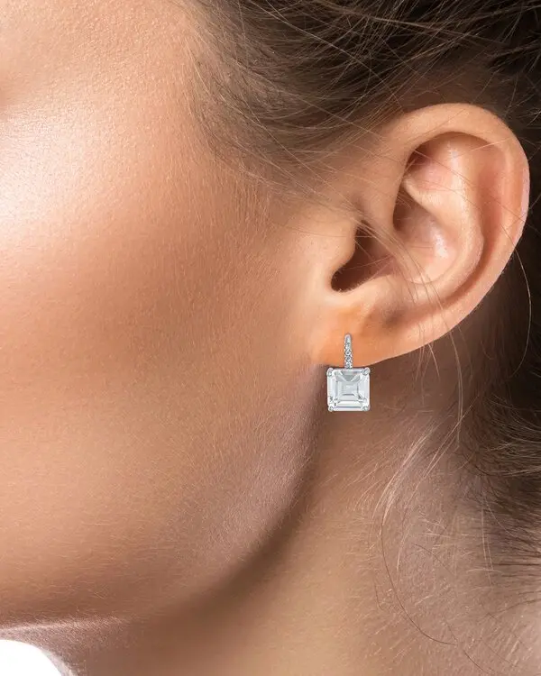 KENNETH JAY LANE Cz Asscher Drop Earrings
