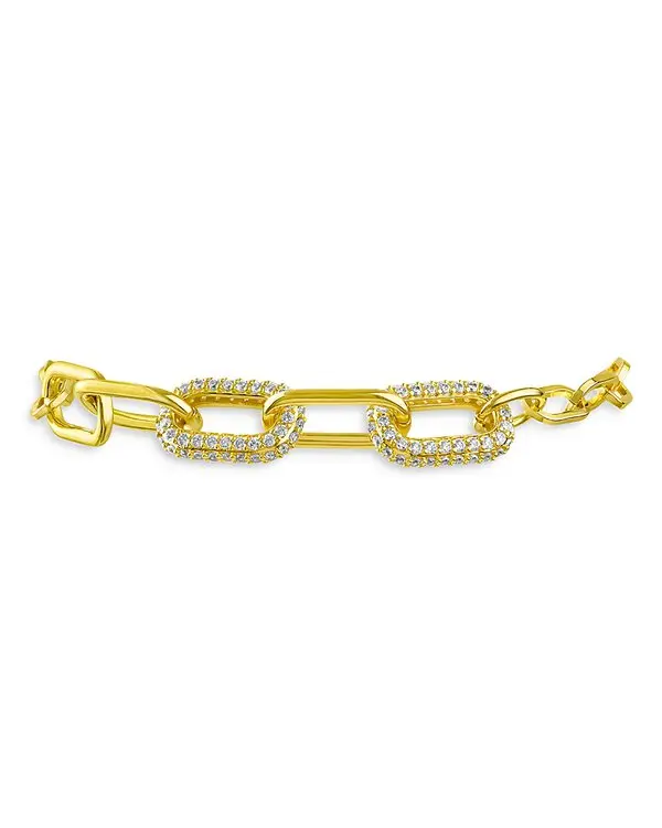 KENNETH JAY LANE Cz Pave Chain Link Bracelet - Gold
