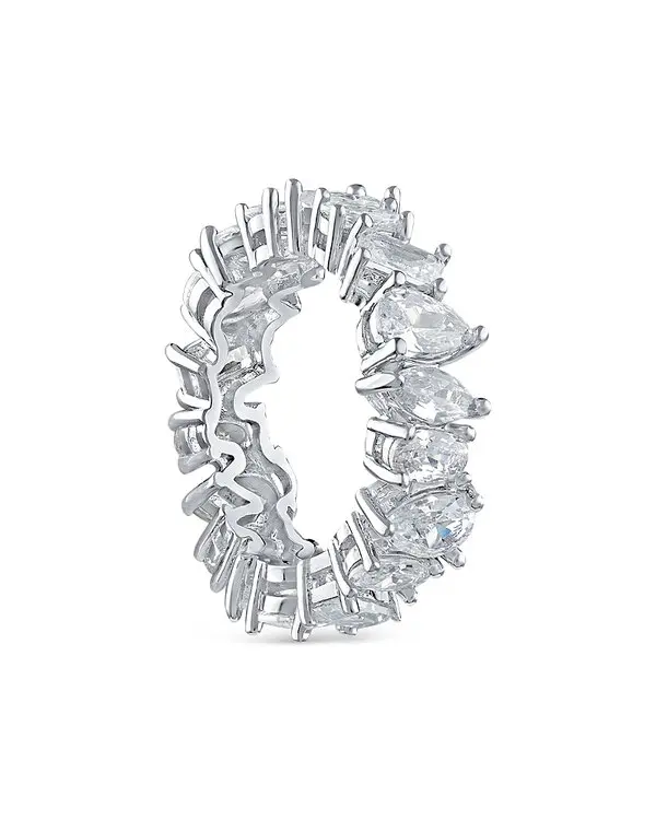 KENNETH JAY LANE Cz Multi Shape Eternity Band - Silver