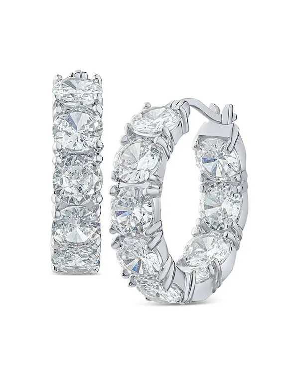 KENNETH JAY LANE Cz Round Hoop Earrings - Silver