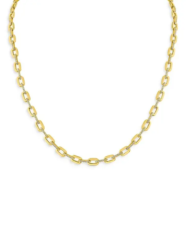 KENNETH JAY LANE Cz Pave Link Necklace - Gold