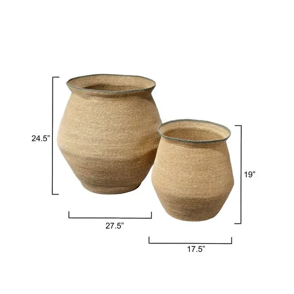 JAMIE YOUNG CO. Cobra Seagrass Basket, Set Of 2