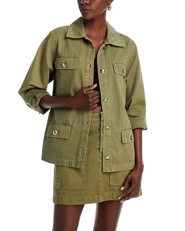 ANINE BING Corey Cotton Flap Pocket Jacket - Army Green