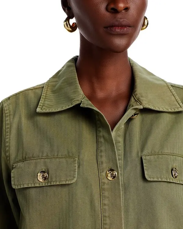 ANINE BING Corey Cotton Flap Pocket Jacket - Army Green