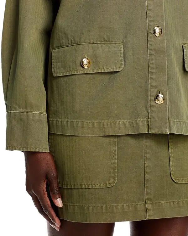 ANINE BING Corey Cotton Flap Pocket Jacket - Army Green