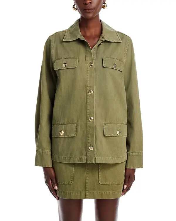 ANINE BING Corey Cotton Flap Pocket Jacket - Army Green