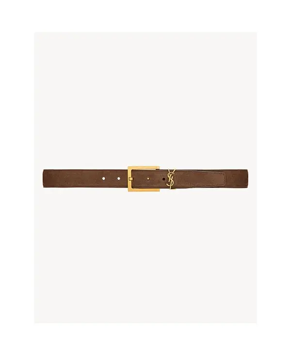 Saint Laurent Cassandre Belt - Brown Coffee