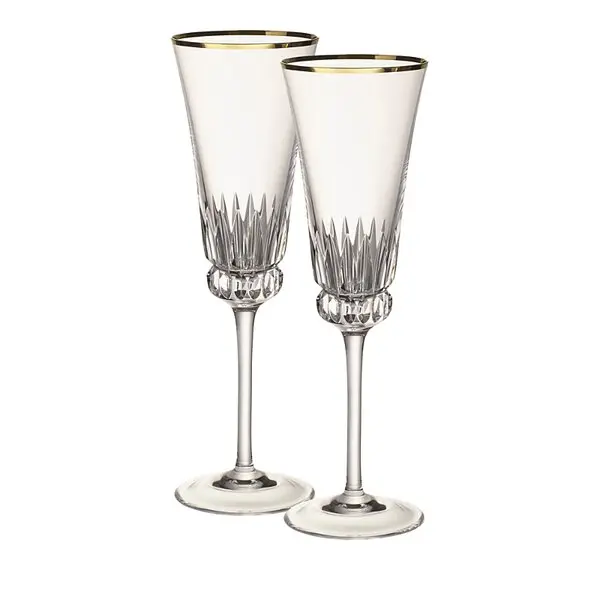 VILLEROY & BOCH Grand Royal Flutes, Set Of 2 - Clear/gold