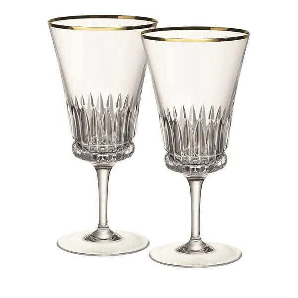 VILLEROY & BOCH Grand Royal Water Goblet, Set Of 2 - Clear/gold