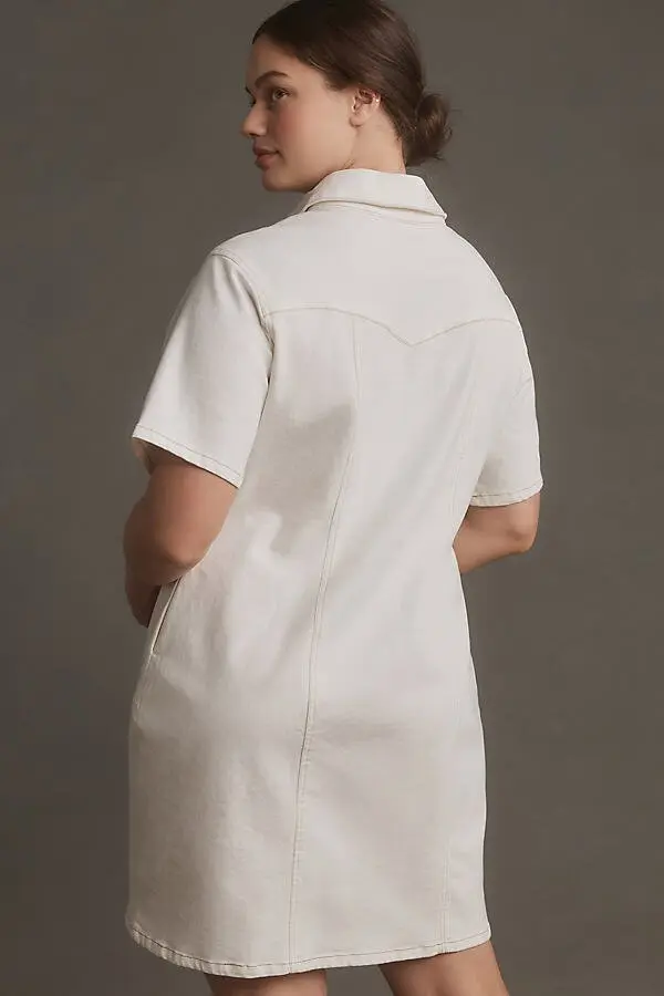 English Factory Plus Washed Denim Mi Dress In White - 38% Off | Editorialist