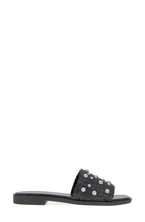 Bcbgmaxazria Lonnie Imitation Pearl Raffia Slide Sandal