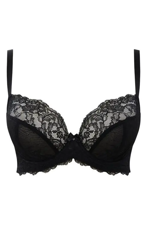 Panache Ana Underwire Stretch Lace Plunge Bra - Black