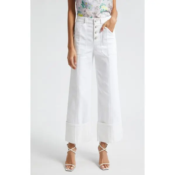 Cinq À Sept Benji Wide Leg Jeans - White