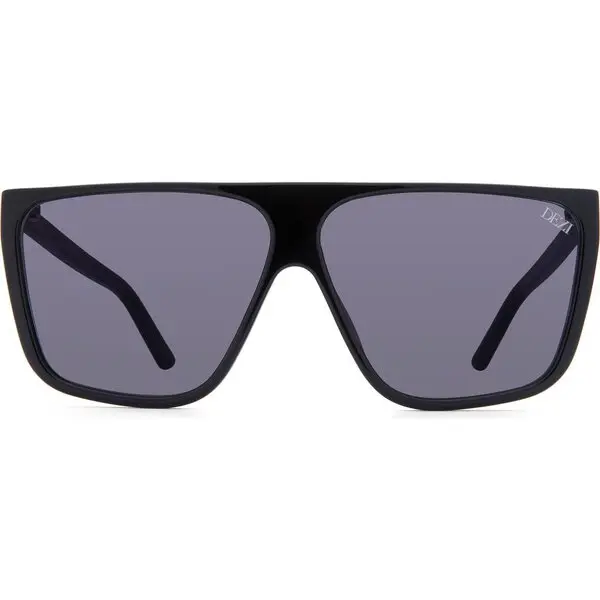 Dezi Type B 63mm Oversized Sunglasses - Black/dark Smoke