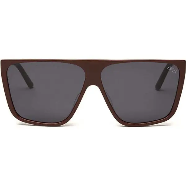 Dezi Type B 63mm Oversized Sunglasses - Chocolate / Dark Smoke