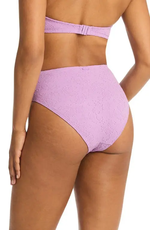 SEA LEVEL Interlace Retro High Waist Bikini Bottoms - Lavender
